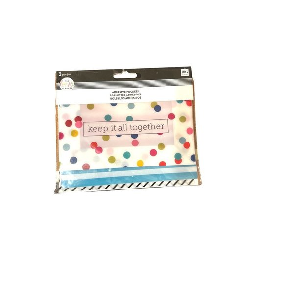 Mambi | Office | Mambi Multi Dot Adhesive Happy Planner Pocket 3 Pcs ...